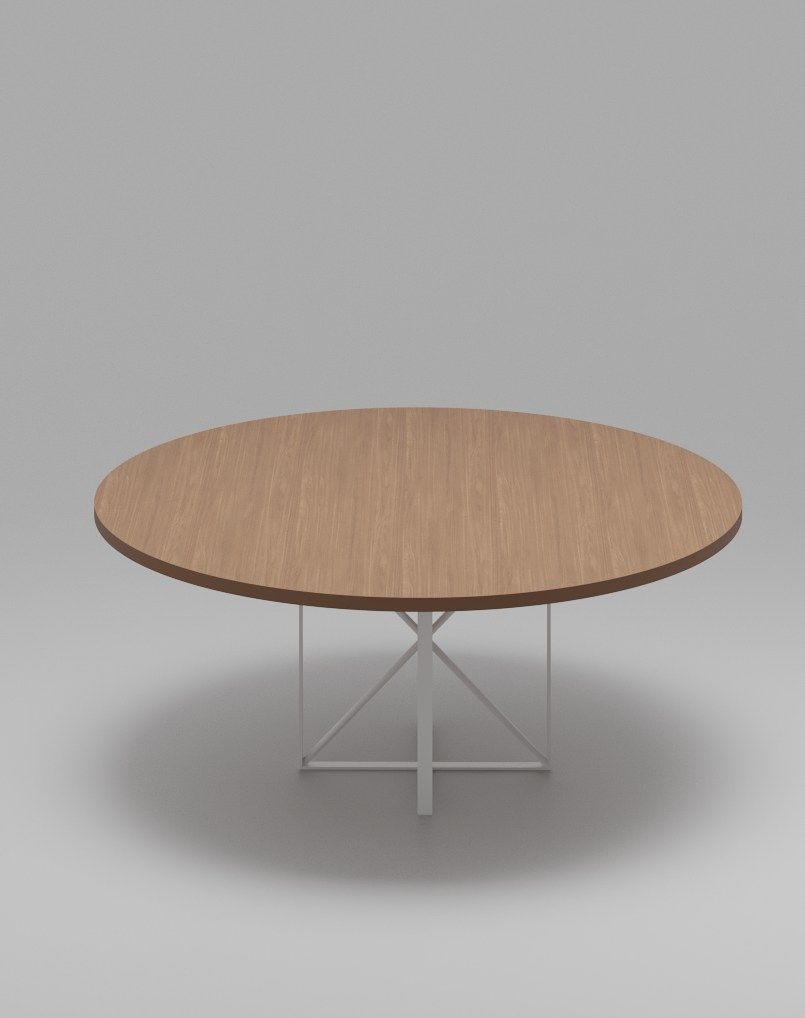 Cube Round Meeting Table (White) | Wood Oasis
