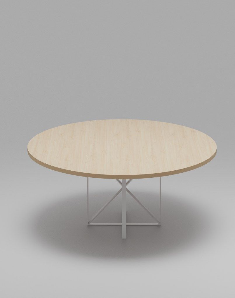 Cube Round Meeting Table (White) | Wood Oasis