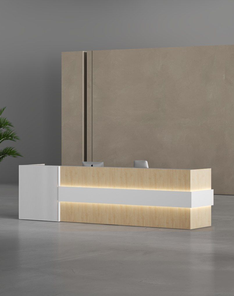 Cube Reception Desk (White) | Wood Oasis
