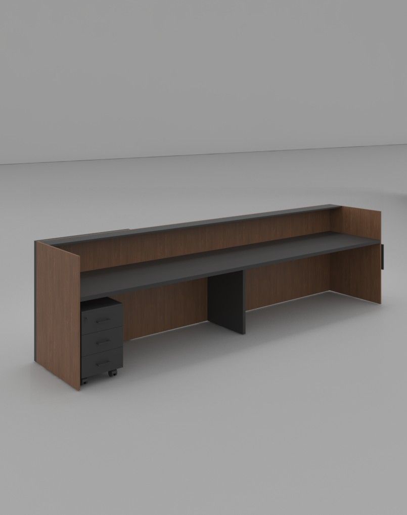 Cube Reception Desk (Black) | Wood Oasis