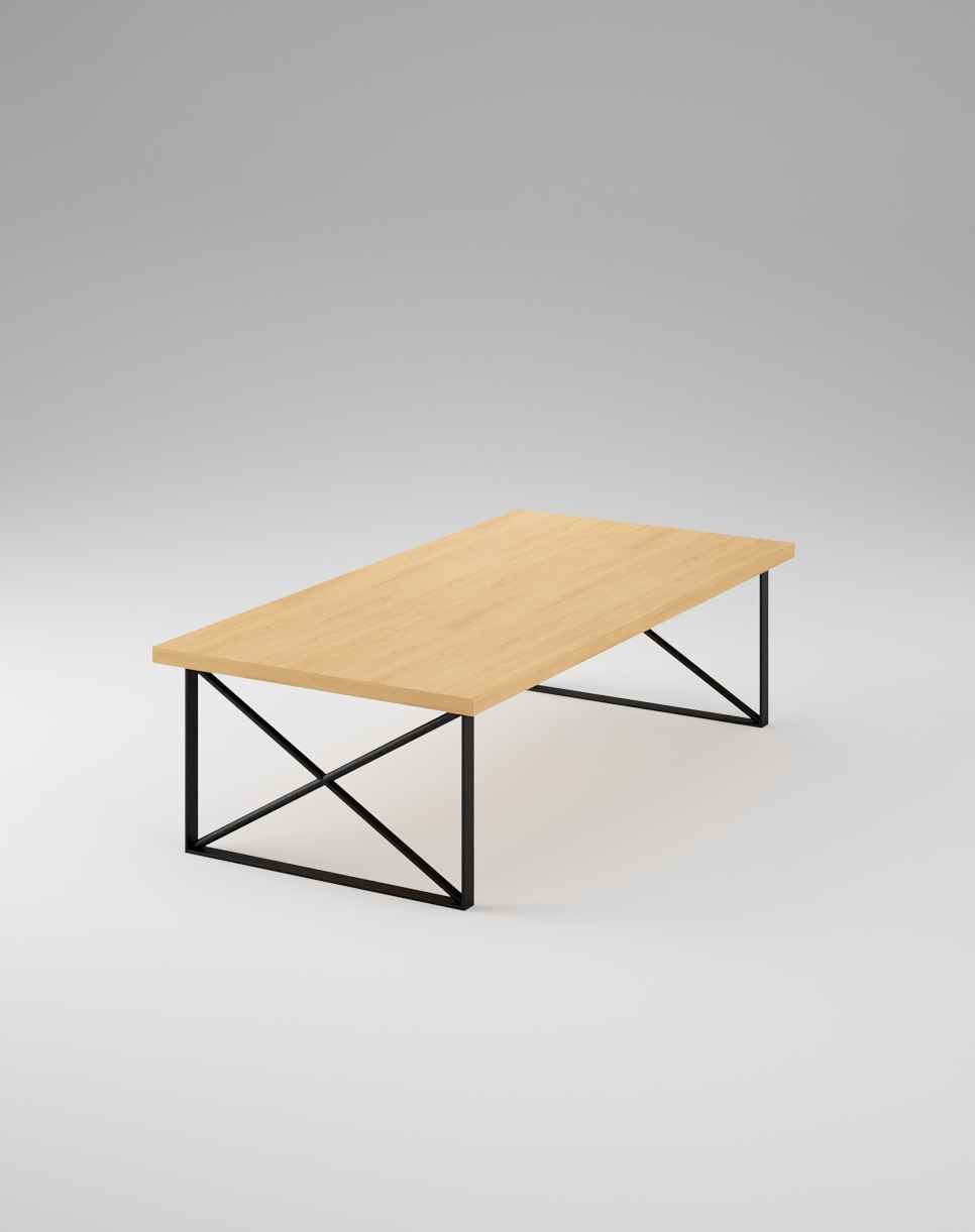 Cube Rectangular Coffee Table (Black Leg) | Wood Oasis