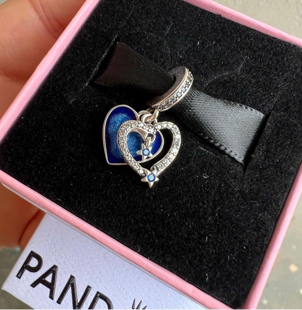 Shooting Star Heart Double Dangle Charm | MINADORA