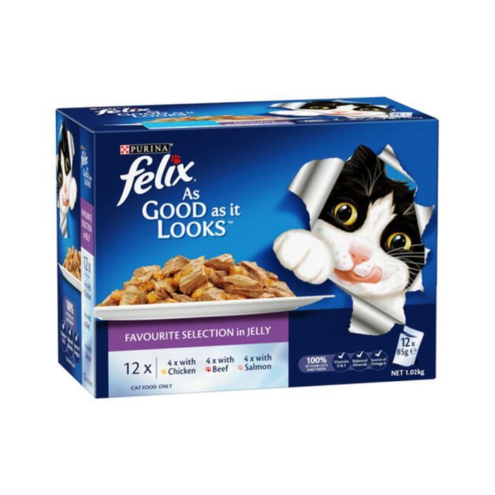 Felix- Favourite Selection Cat Food Chicken Beef Salmon 85g x 12 | pets ...